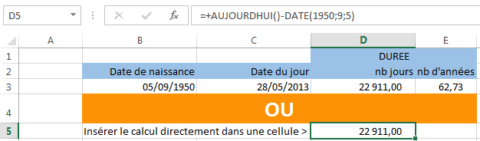 ᐉ Calculer La Durée Entre Une Date Et La Date Du Jour | SOS Excel