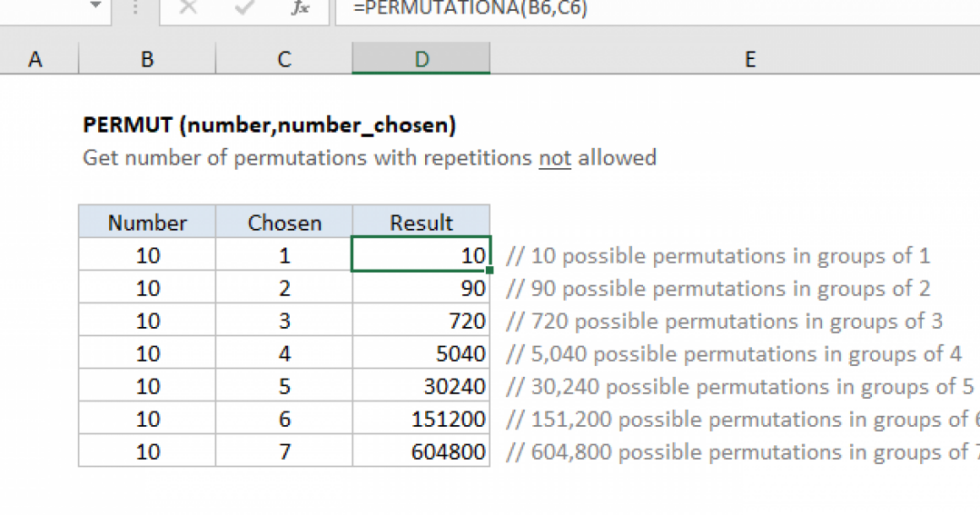 ᐉ Comment utiliser la fonction permut dans microsoft excel | SOS Excel